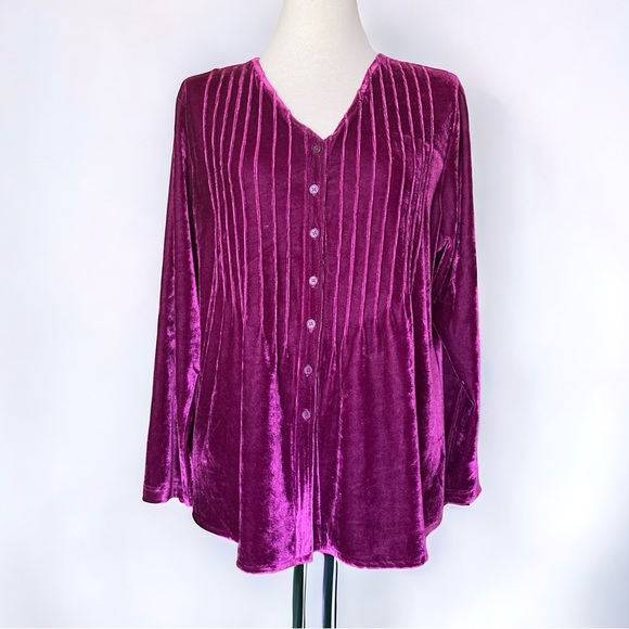 Monterey Bay | Tops | Monterey Bay Velour Peasant Long Sleeves Purple ...